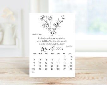 Christian Bible Verse Women's 2024 Desk Calendar, Christian Girl ...