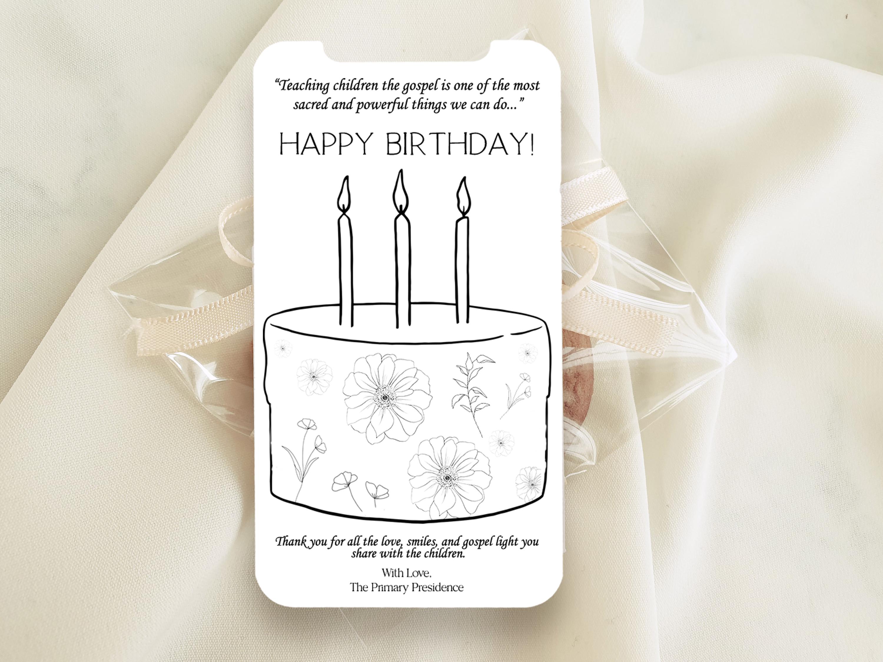 LDS Primary Teacher Birthday Card & Gift Tags, Printable - Etsy