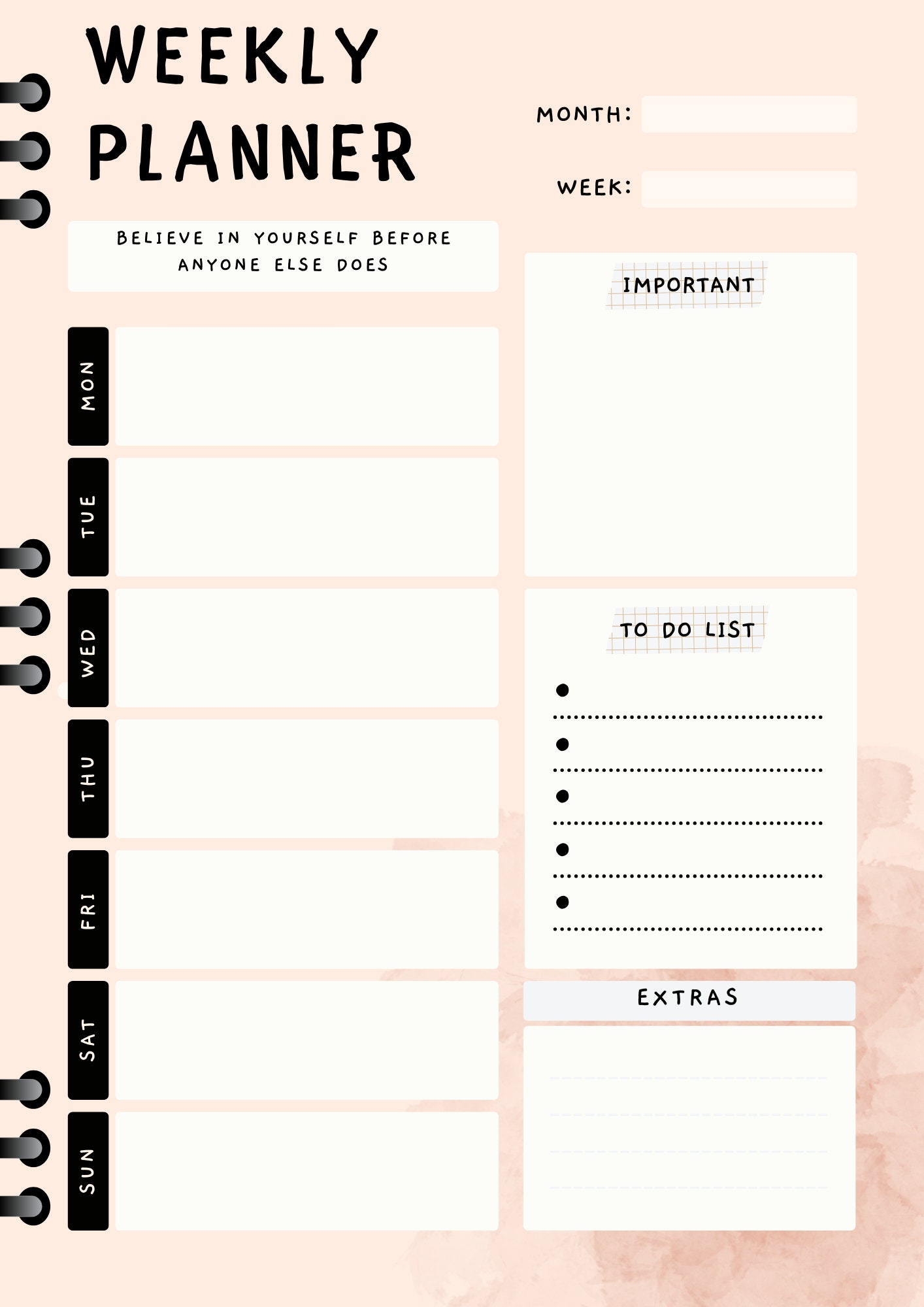 Weekly Planner - Etsy