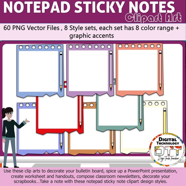 Text Box Notes Scrapbook Clipart - Etsy