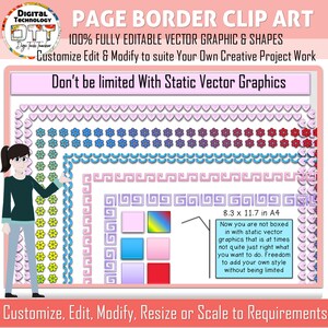 Page Border Clipart 2, Border Clipart, Editable Borders, Decorative ...