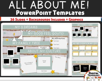 Powerpoint Template About Me - Etsy