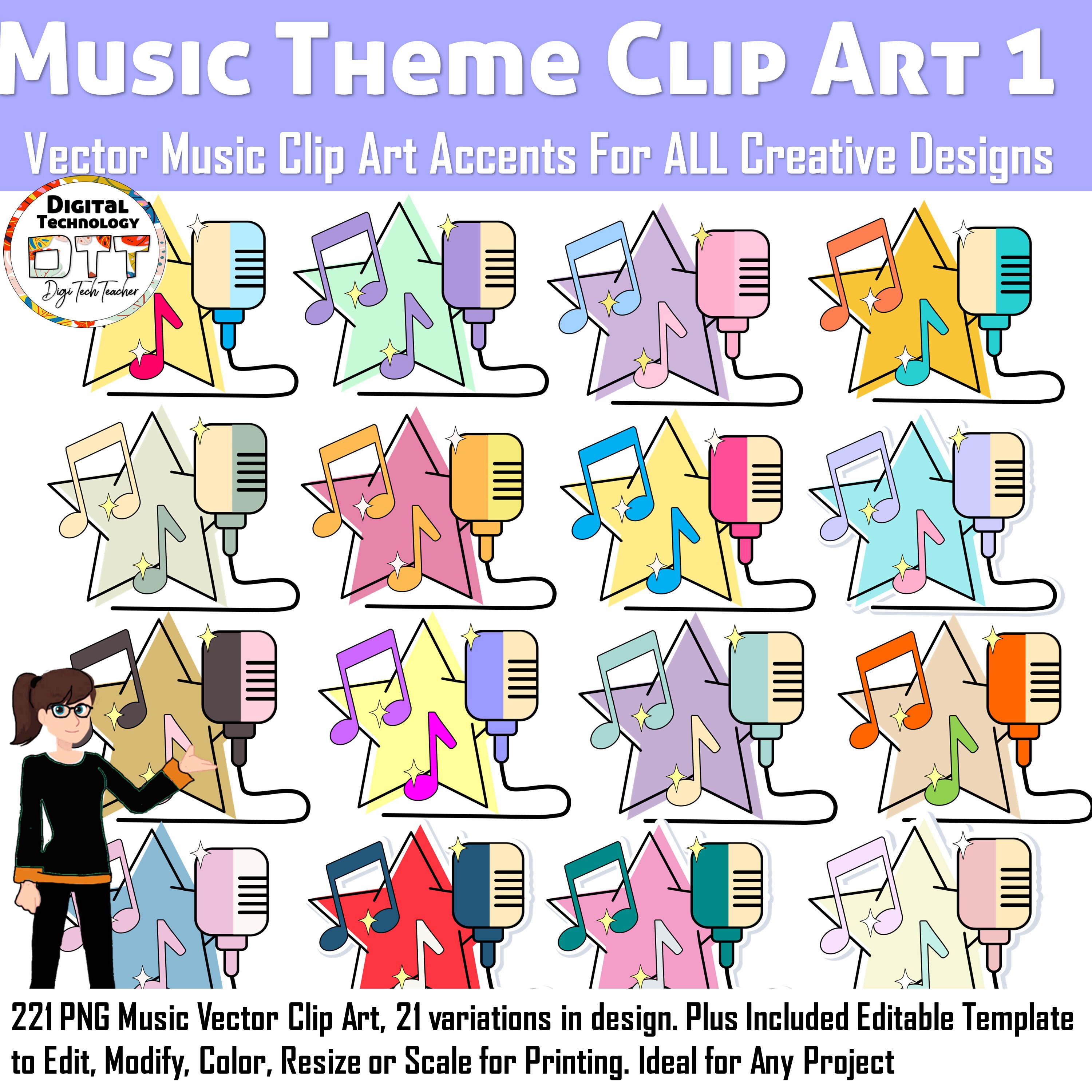 Music Vector Clip Art 1, Media Clip Art, Music Icon Clip Art, Teacher ...