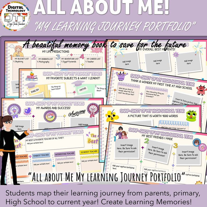 Learning Journey Portfolio: Editable Powerpoint Template - Etsy