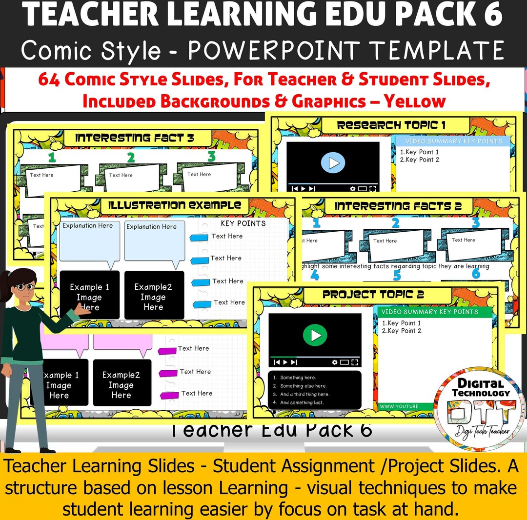 Teacher Course Planner Powerpoint 6, Comic Slides, School Slides ...