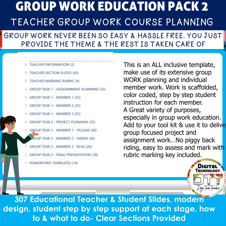 Powerpoint Group Project Template: Editable Lesson Planner for Teacher & Student, Curriculum ...