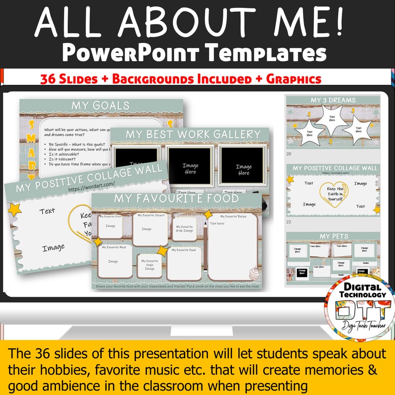 All About Me Powerpoint Template: School Memories Slide (editable) - Etsy