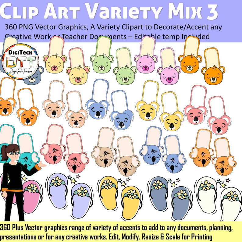 Clip Art Vector Variety Mix 3, Teacher Clipart, Page Accent Clipart ...