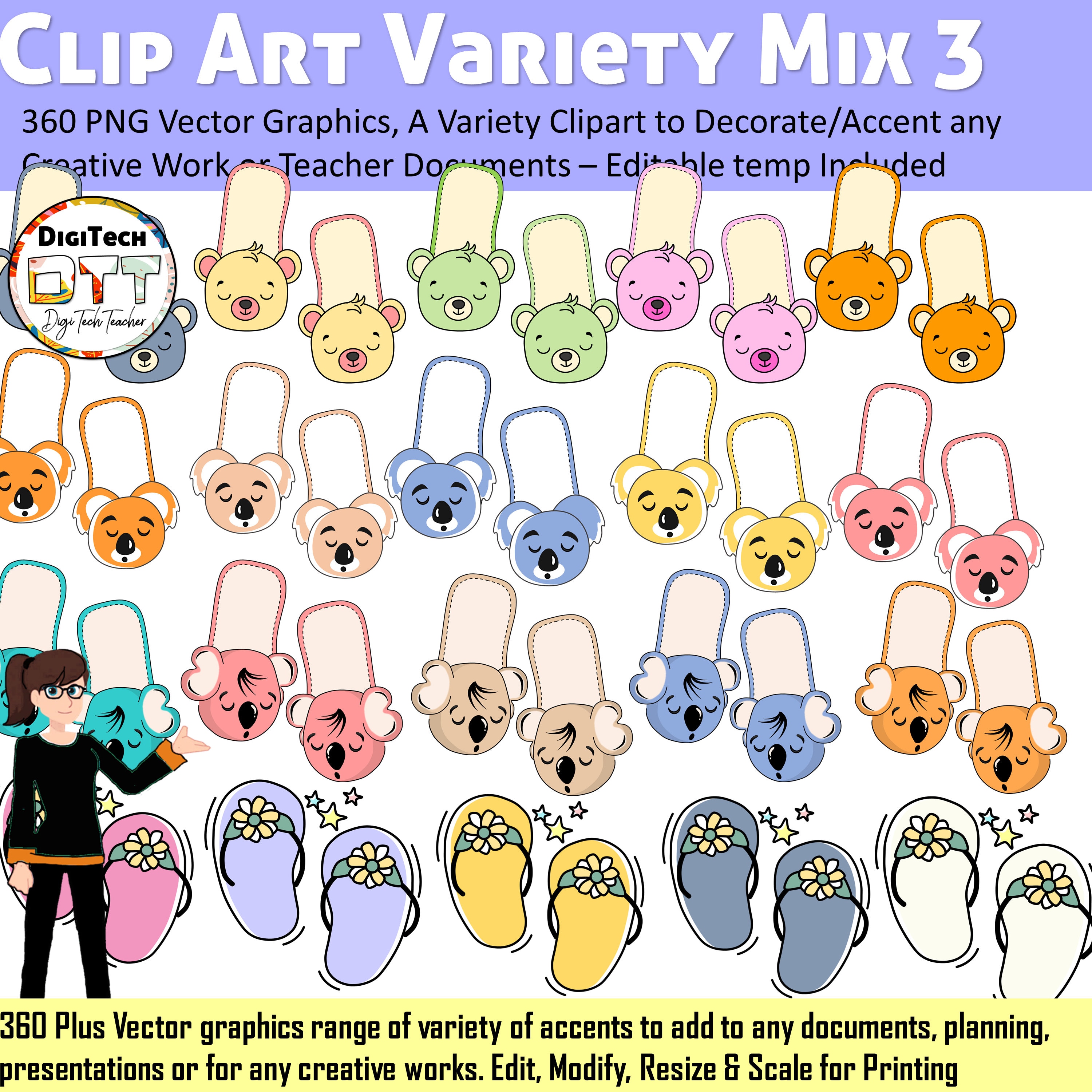 Clip Art Vector Variety Mix 3, Teacher Clipart, Page Accent Clipart ...