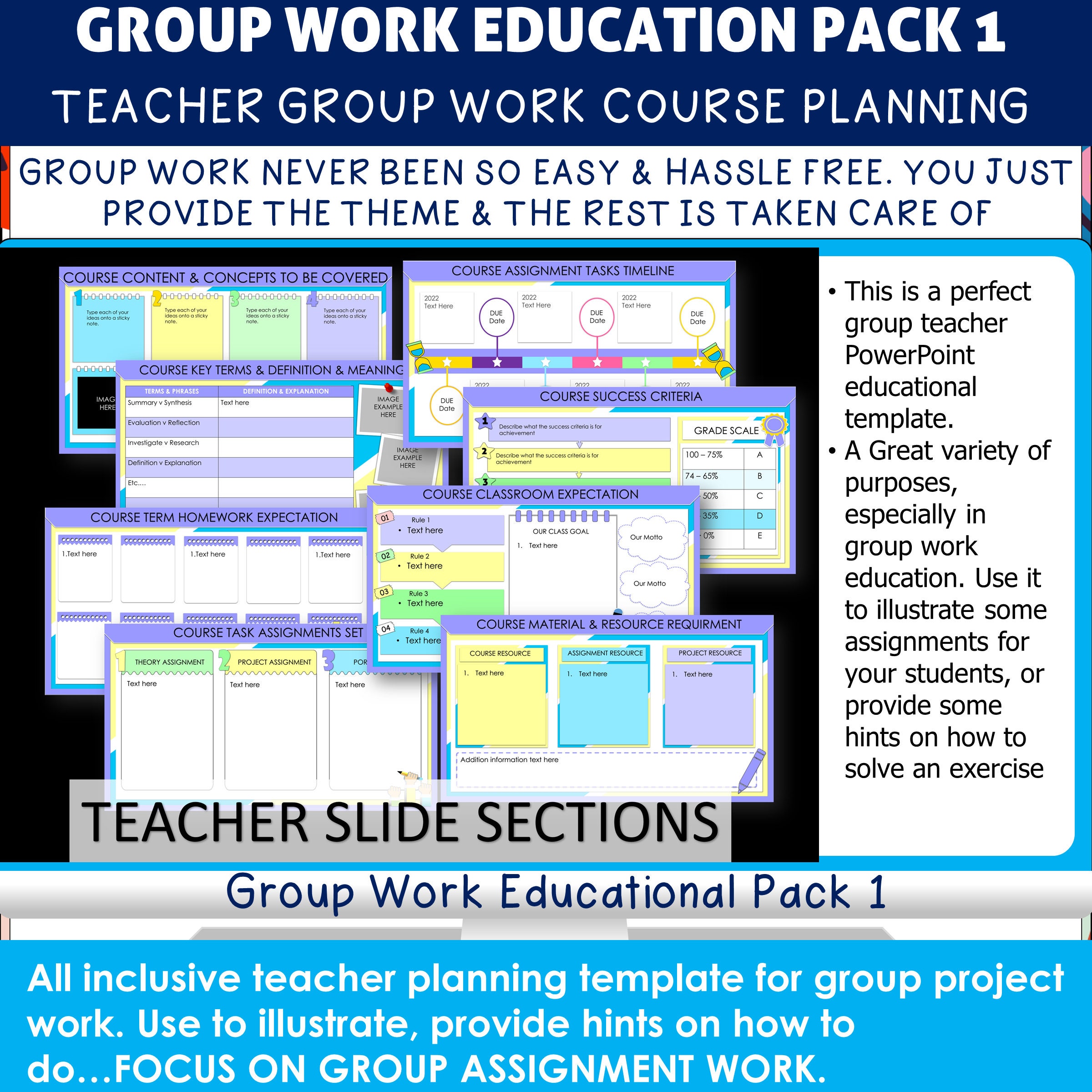 Teacher Group Project Powerpoint Template: Student Lesson Planner ...