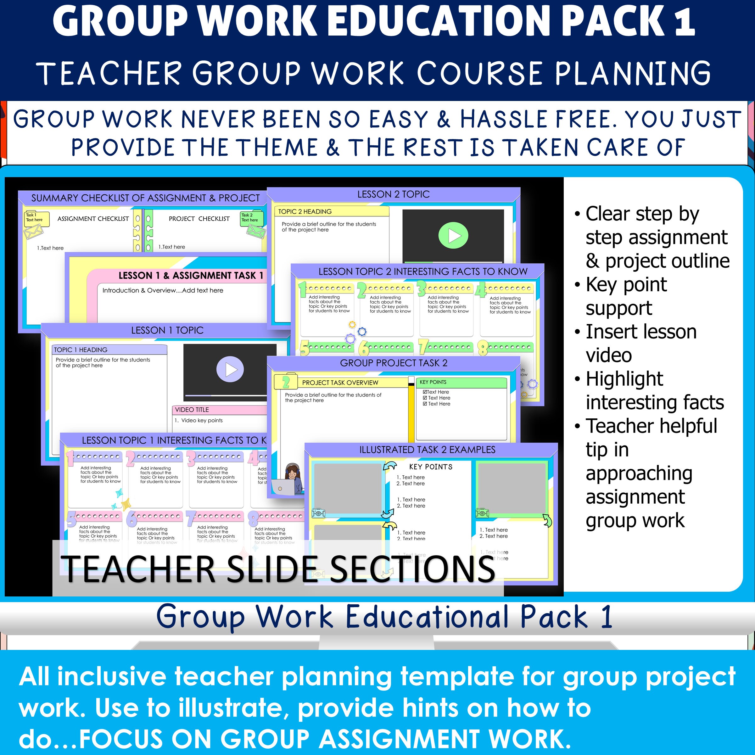 Teacher Group Project Powerpoint Template: Student Lesson Planner ...