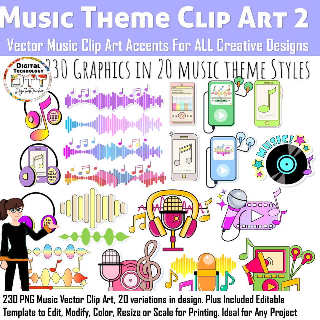 Music Vector Clip Art 2, Media Clip Art, Music Icon Clip Art, Teacher ...
