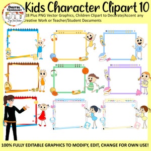 Kids Character Clipart 9, Children Clipart, School Clipart, Middle ...