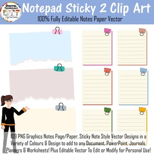 Notepad Sticky 2 Vector Clipart, Paper Clipart, Label Clipart ...
