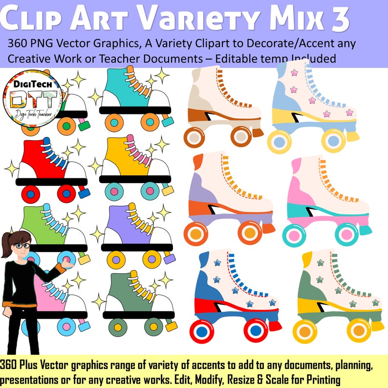 Clip Art Vector Variety Mix 3, Teacher Clipart, Page Accent Clipart ...
