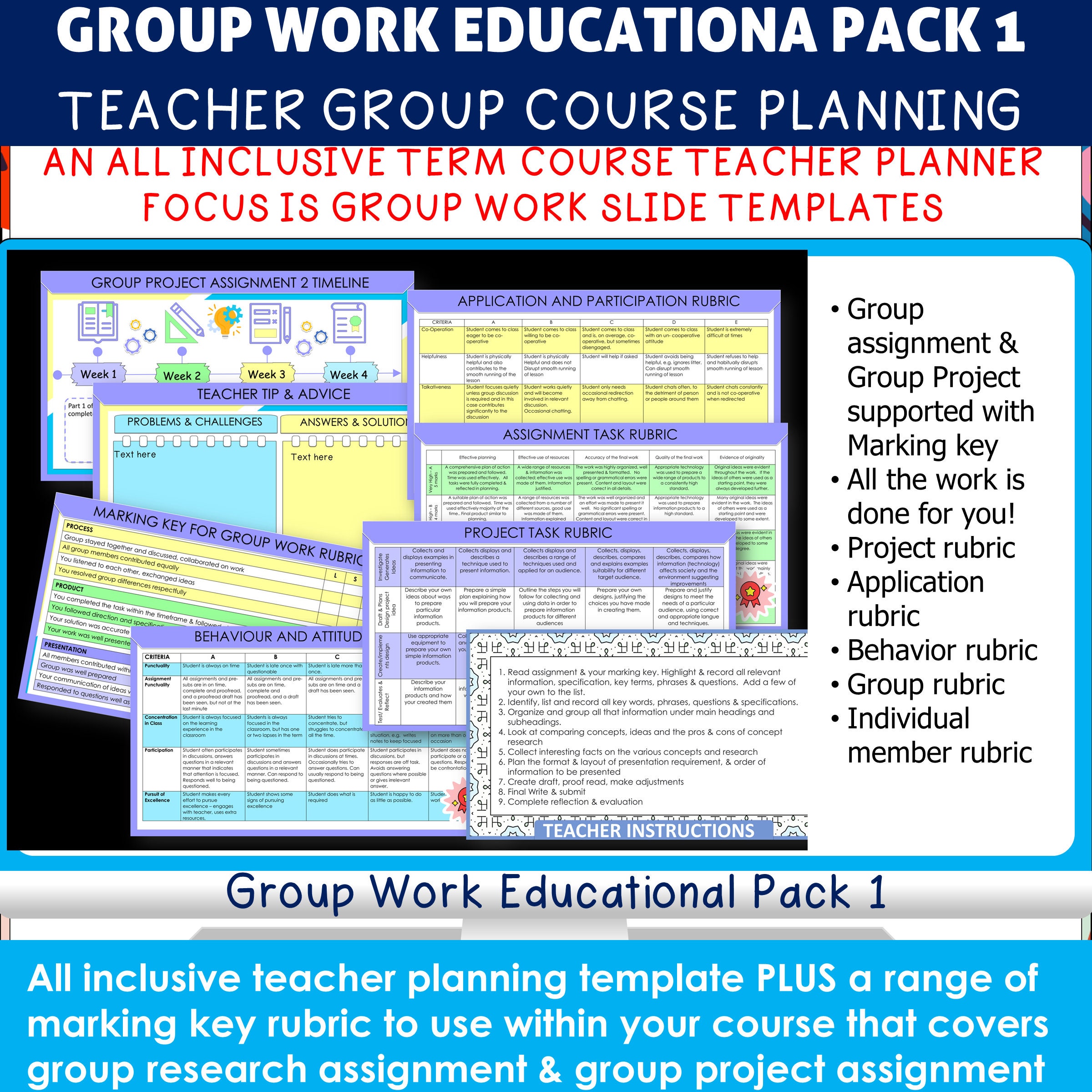 Teacher Group Project Powerpoint Template: Student Lesson Planner ...