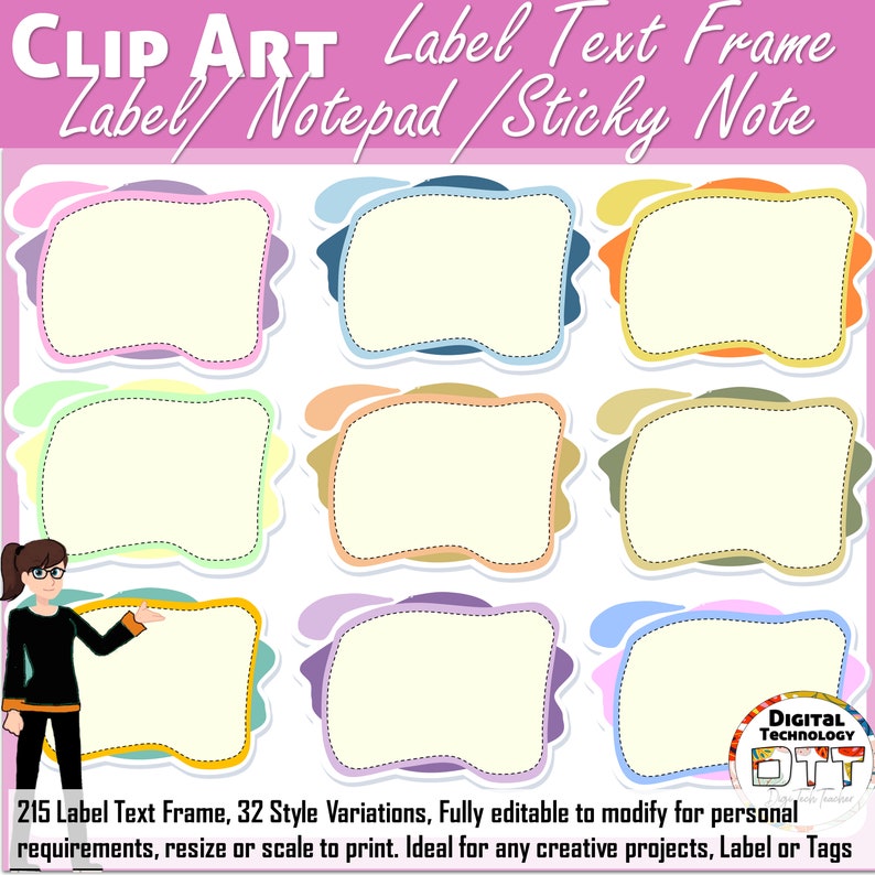Labe Clipart, Notepad Clipart, Name Tag Clipart, Text Frame Clipart ...