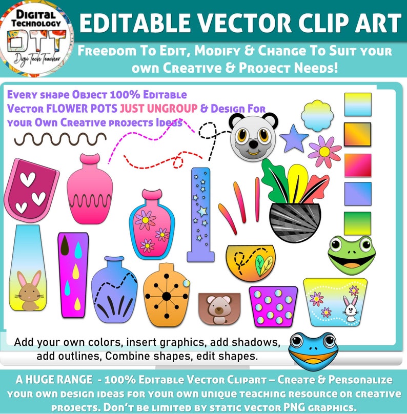 100 Clipart Bundle 6 Variety Clipart Fully Editable - Etsy