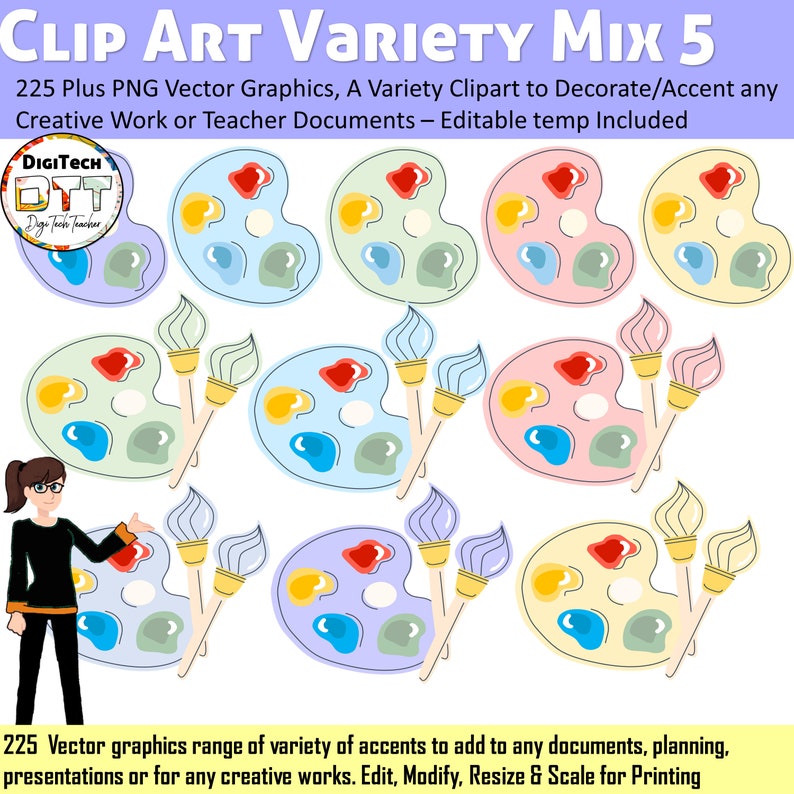 Clip Art Vector Variety Mix 5, Teacher Clipart, Page Accent Clipart ...
