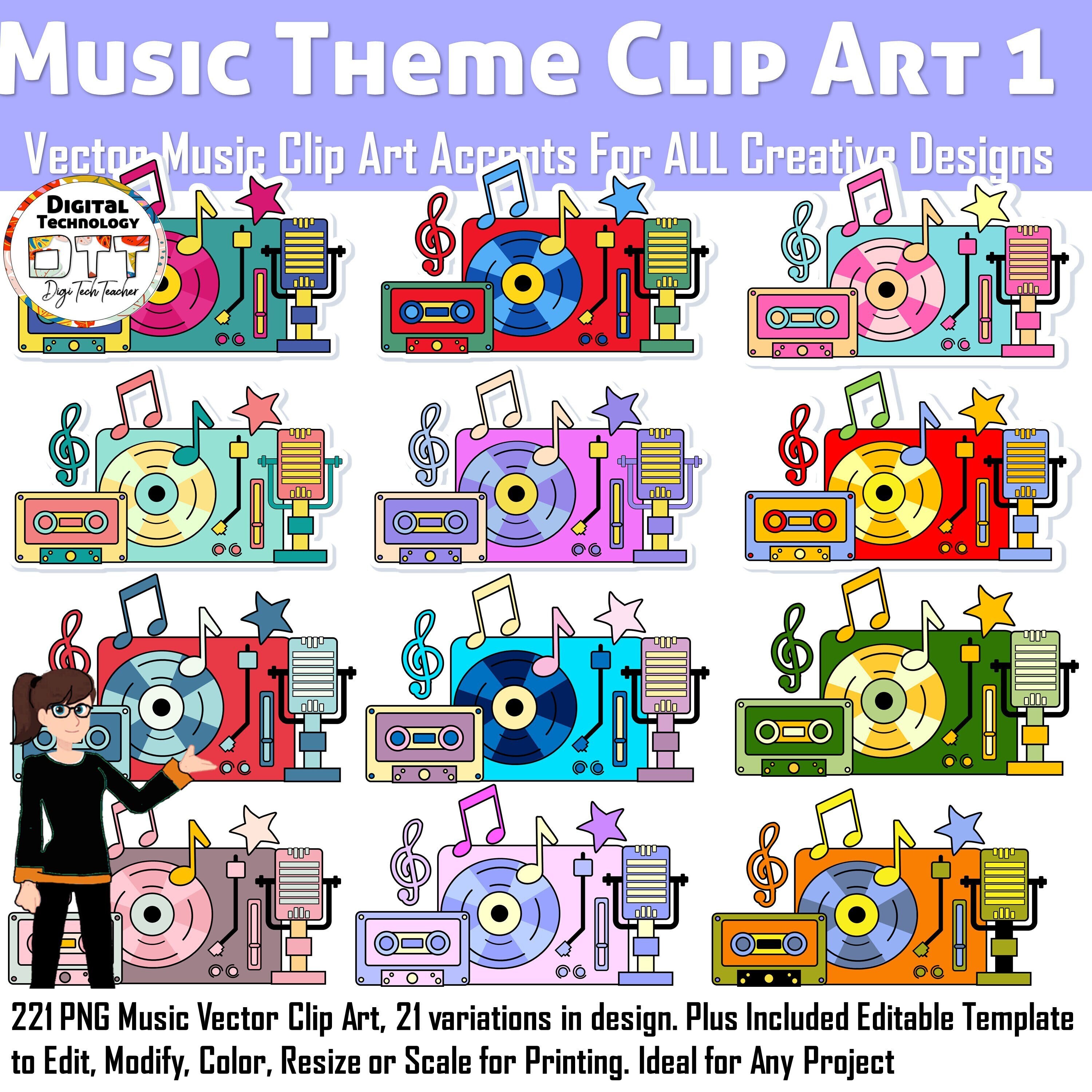 Music Vector Clip Art 1, Media Clip Art, Music Icon Clip Art, Teacher ...