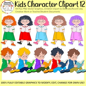 Kids Vector Clipart 12, Children Clipart, School Clipart, Middle School ...