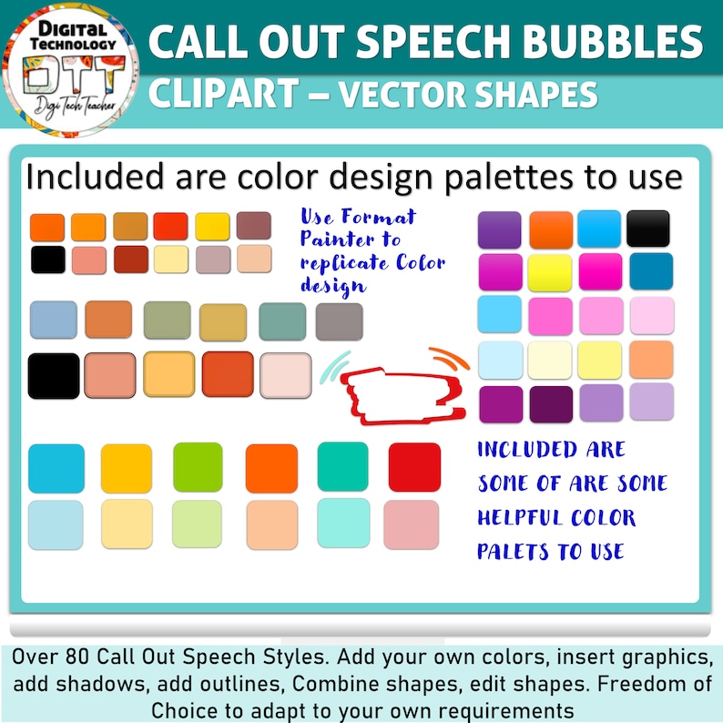 84 Clipart Bundle 7, Comic Call Outs, Comic Speech Bubble, Fully ...
