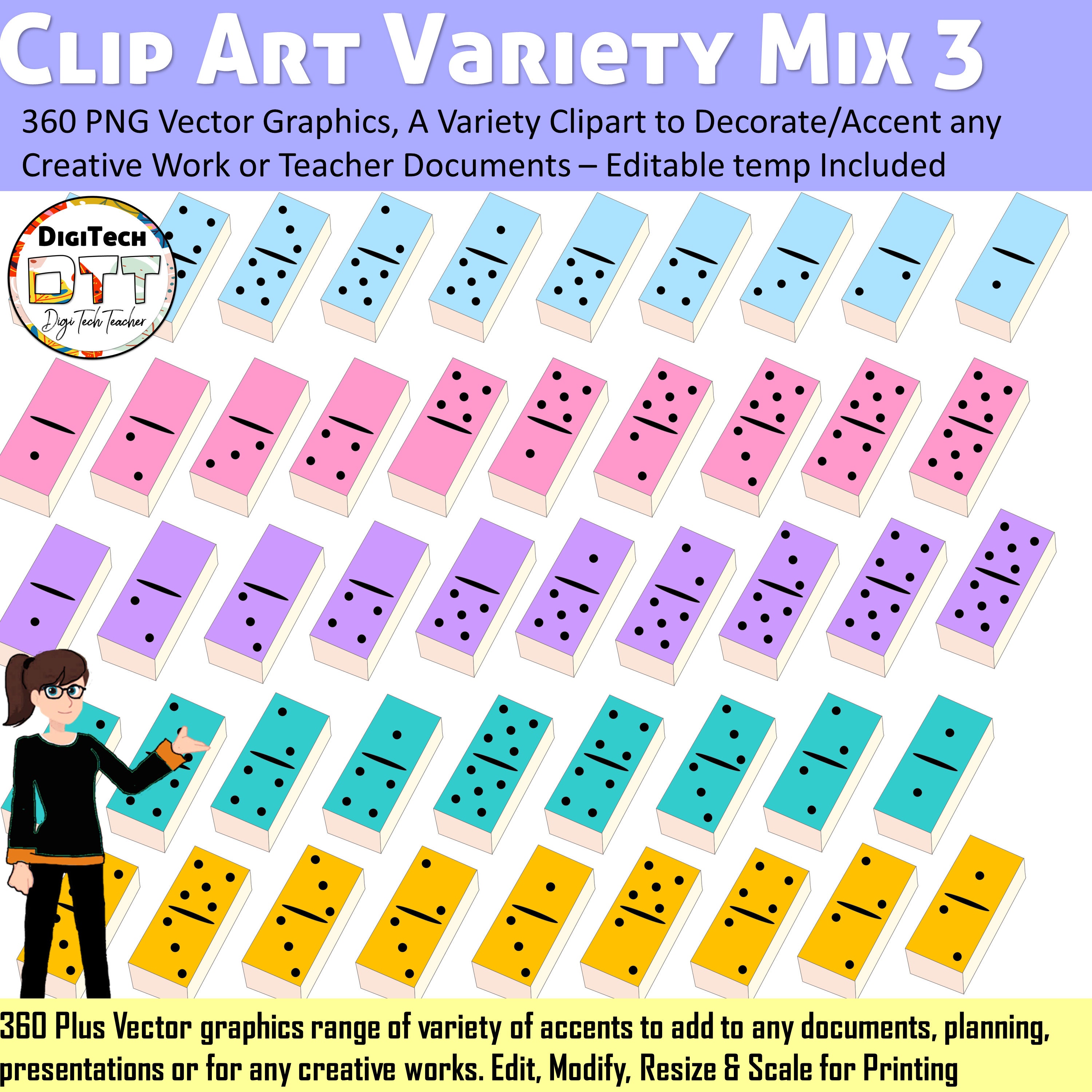 Clip Art Vector Variety Mix 3, Teacher Clipart, Page Accent Clipart ...