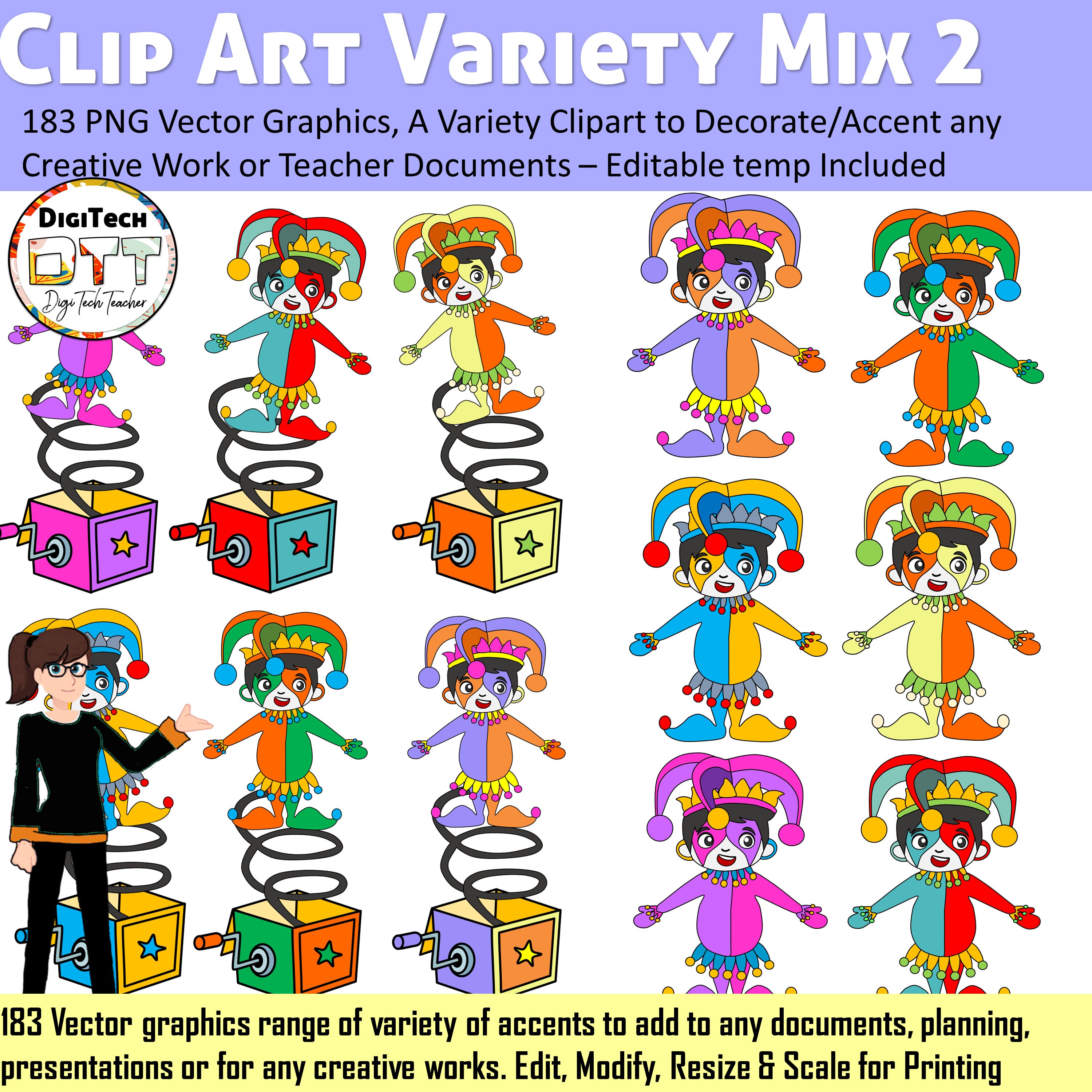 Clip Art Vector Variety Mix 2, Teacher Clipart, Page Accent Clipart ...
