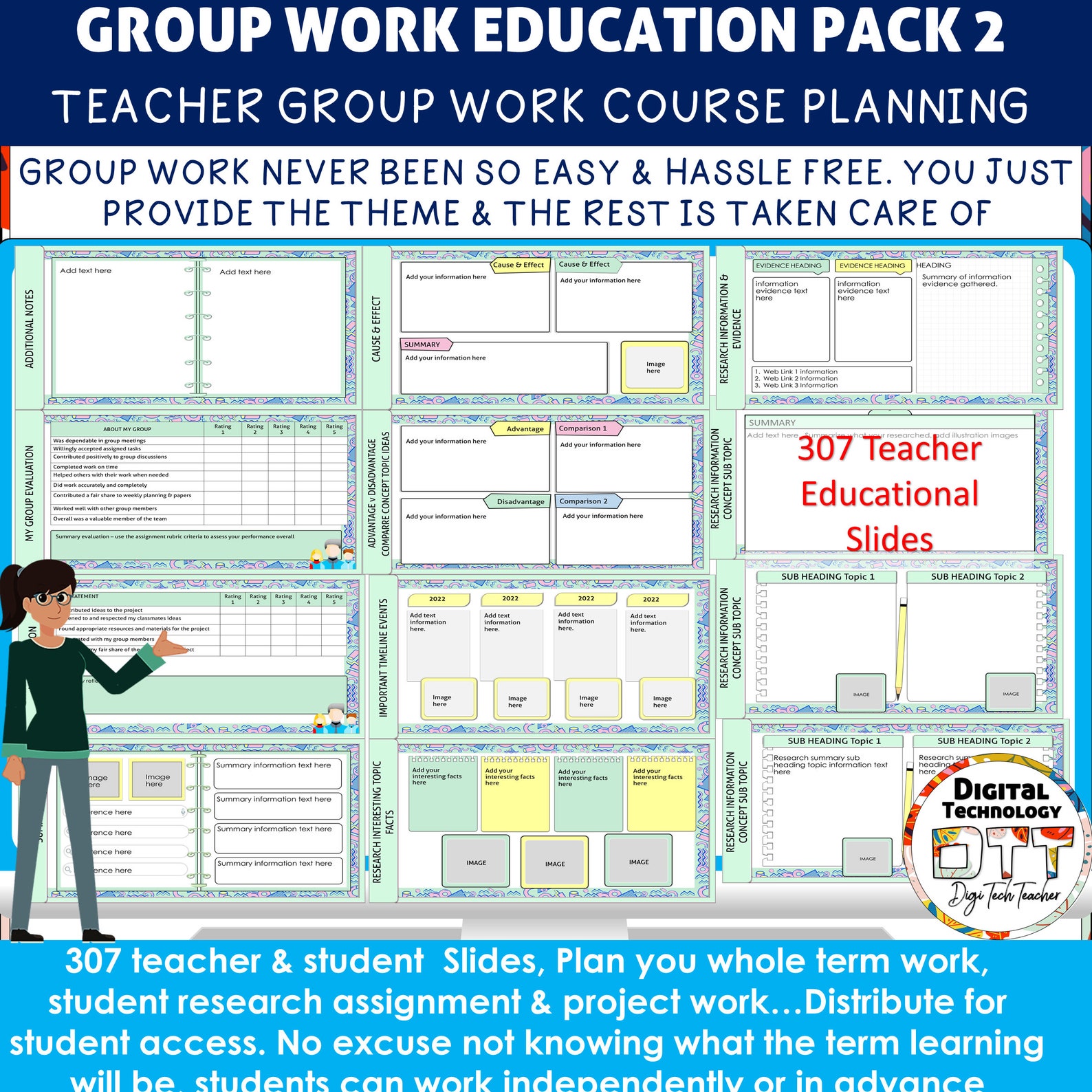 Teacher Group Project Powerpoint Template: Editable Lesson Planner - Etsy