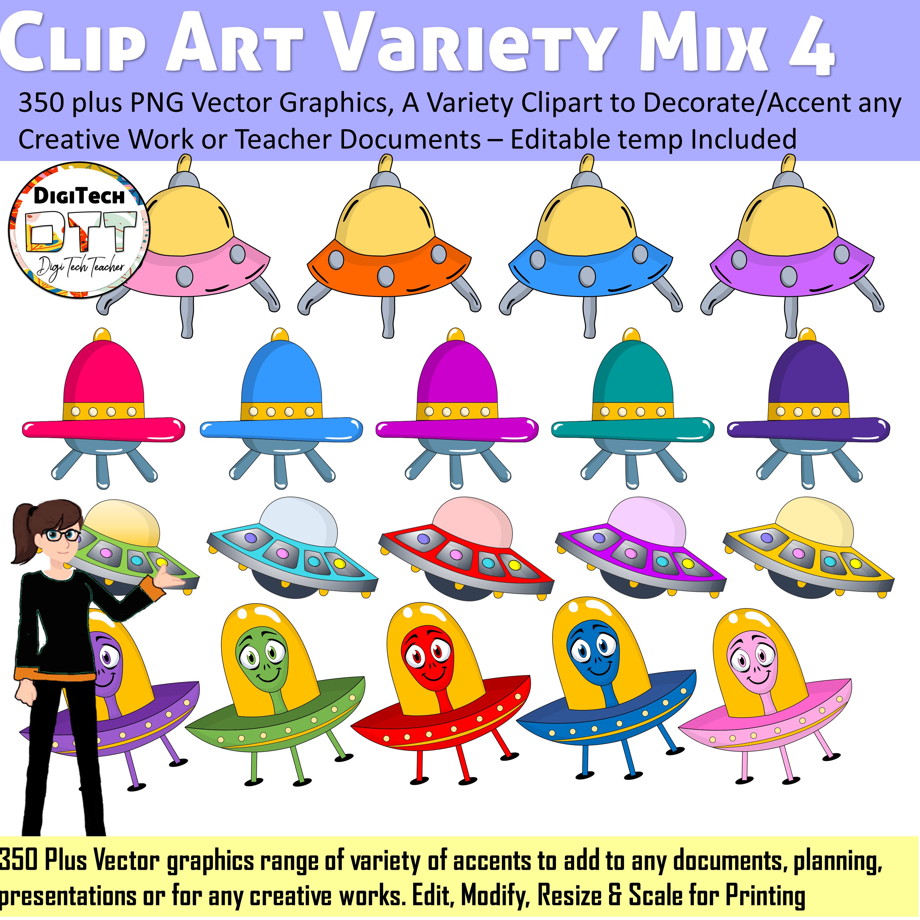 Clip Art Vector Variety Mix 4, Teacher Clipart, Page Accent Clipart ...