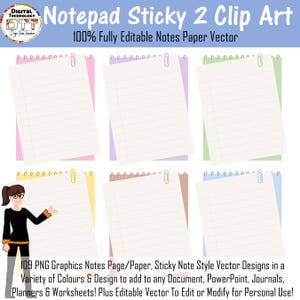 Notepad Sticky 2 Vector Clipart, Paper Clipart, Label Clipart ...