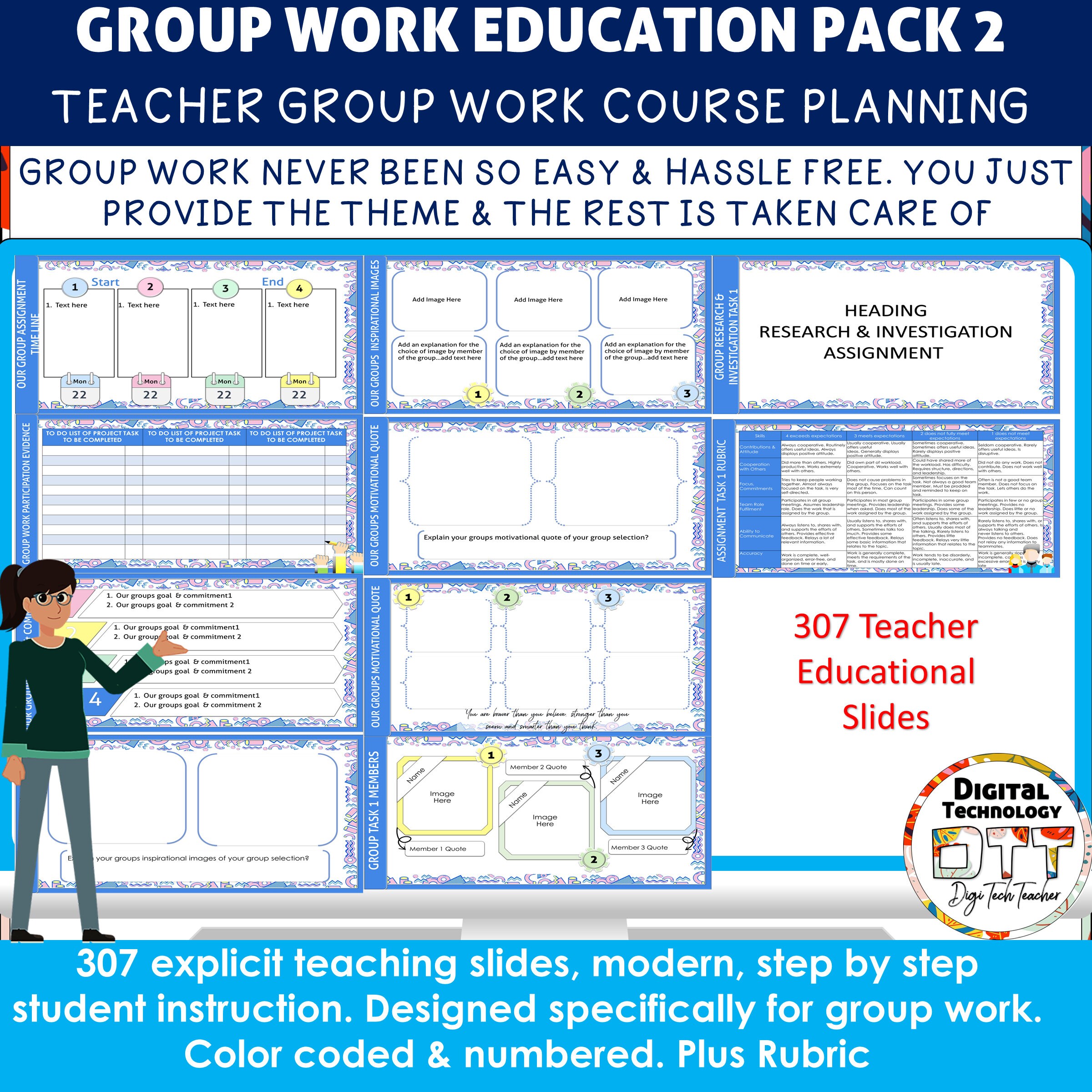 Teacher Group Project Powerpoint Template: Editable Lesson Planner - Etsy