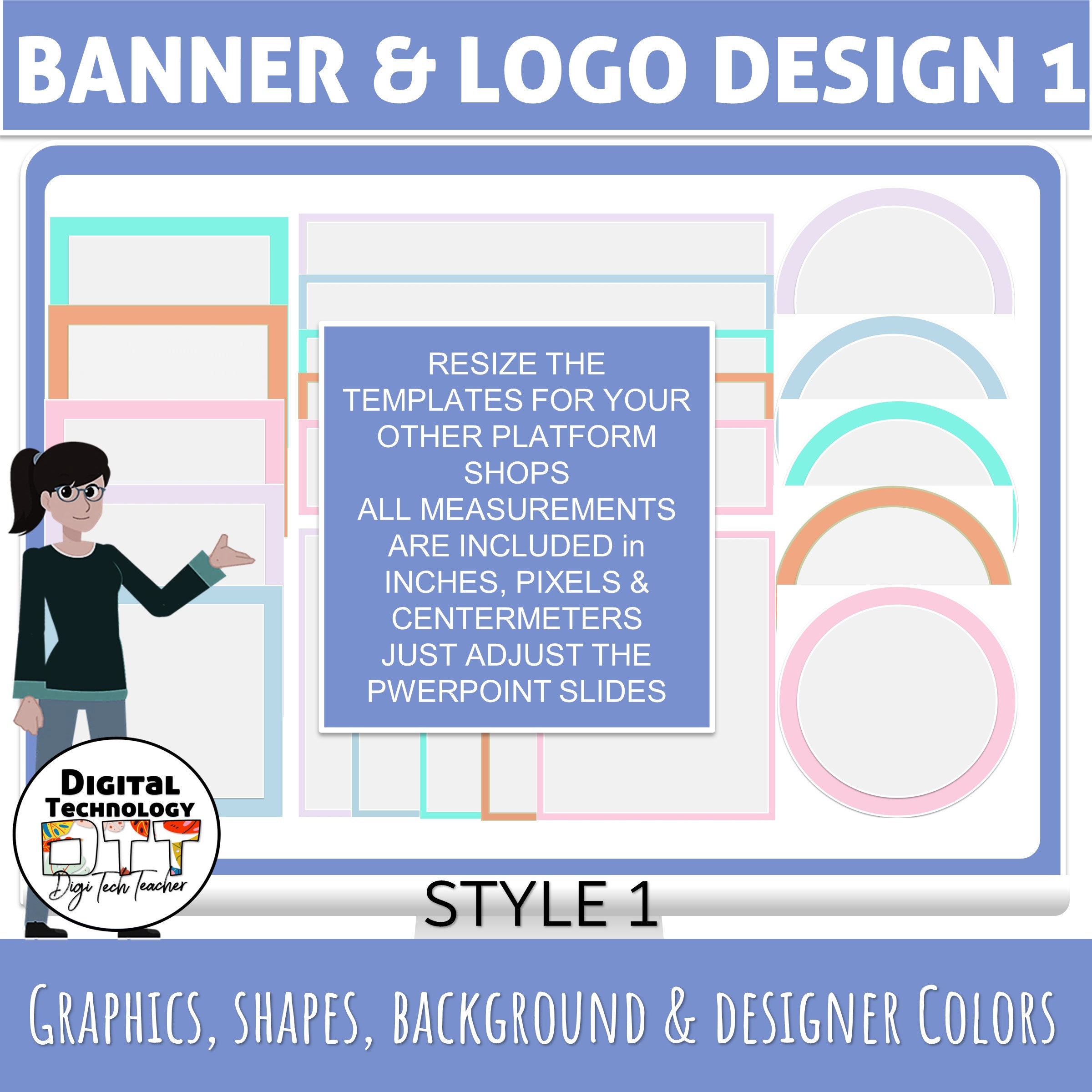 Banners and Logo Design Powerpoint Temp TPT Bannertpt - Etsy
