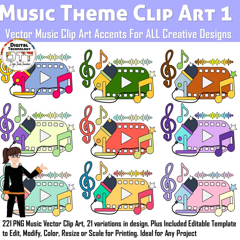 Music Vector Clip Art 1, Media Clip Art, Music Icon Clip Art, Teacher ...