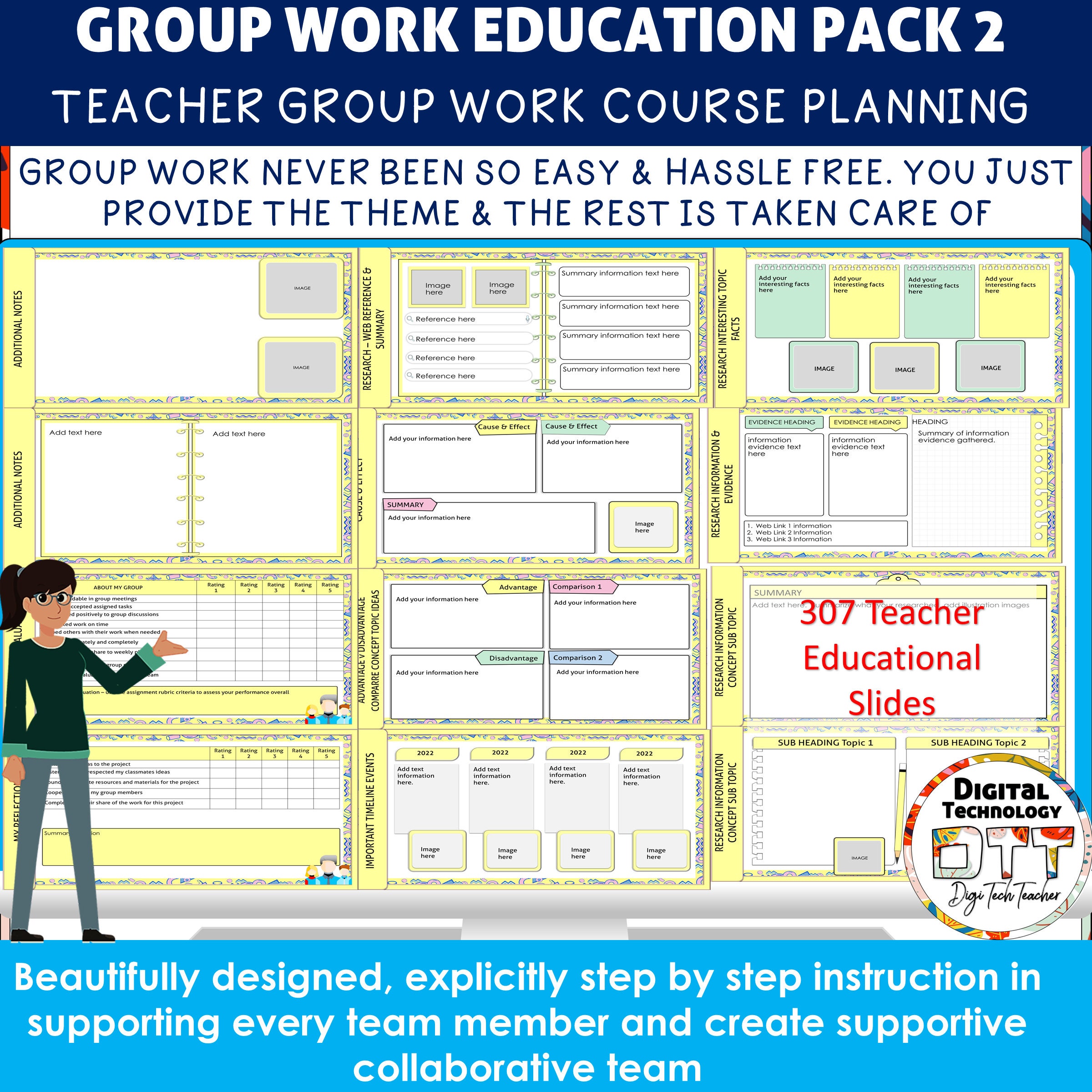 Teacher Group Project Powerpoint Template: Editable Lesson Planner - Etsy