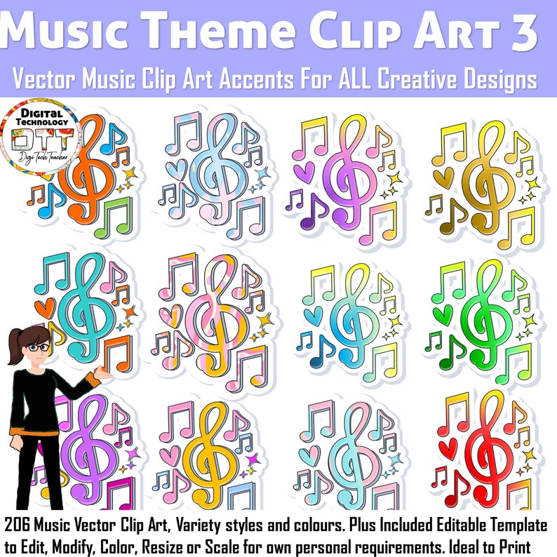Music Vector Clip Art 3, Media Clip Art, Music Icon Clip Art, Teacher ...