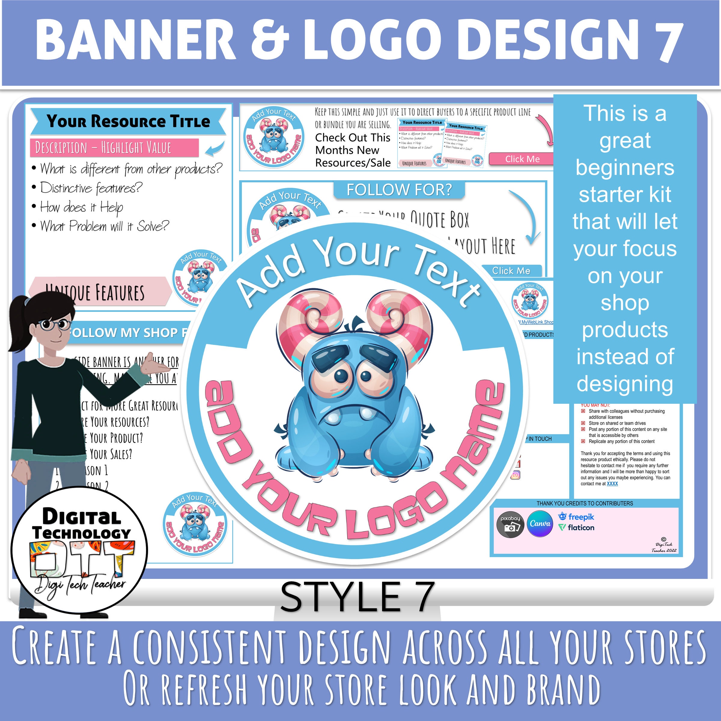 Editable Banner & Logo Template: Shop Starter Kit (powerpoint Download ...