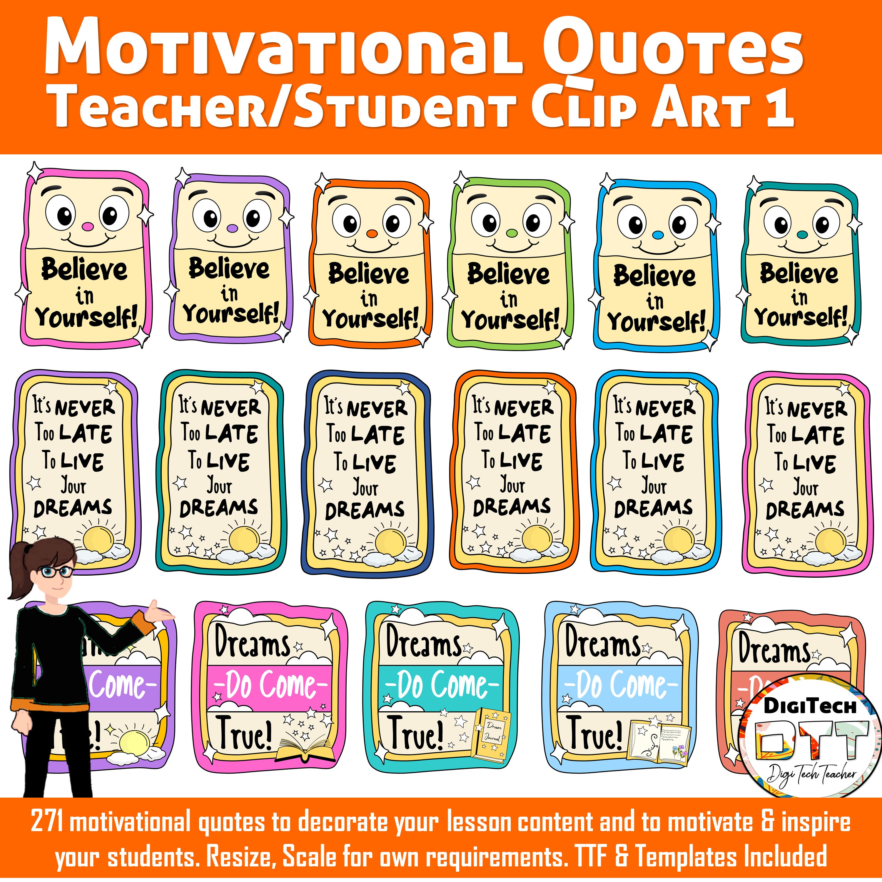 Motivational Quote Clipart 1, Inspirational Student Quote Clipart ...