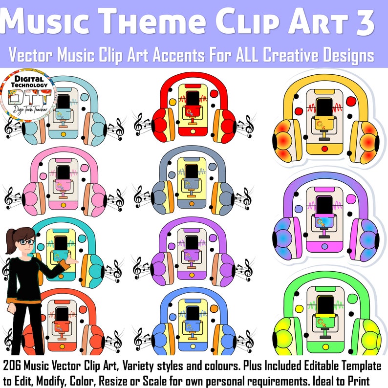 Music Vector Clip Art 3, Media Clip Art, Music Icon Clip Art, Teacher ...