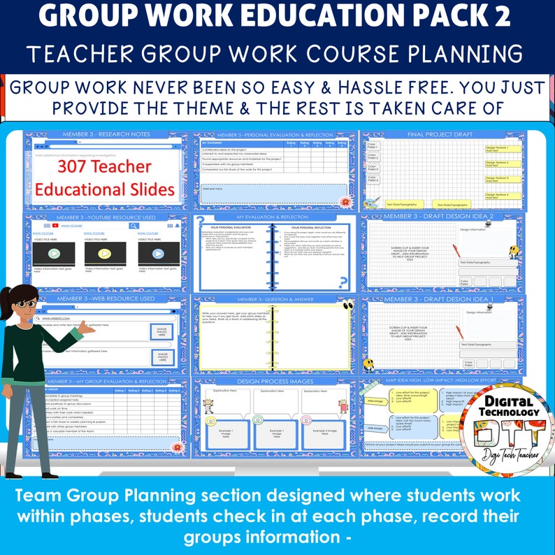 Teacher Group Project Powerpoint Template: Editable Lesson Planner - Etsy