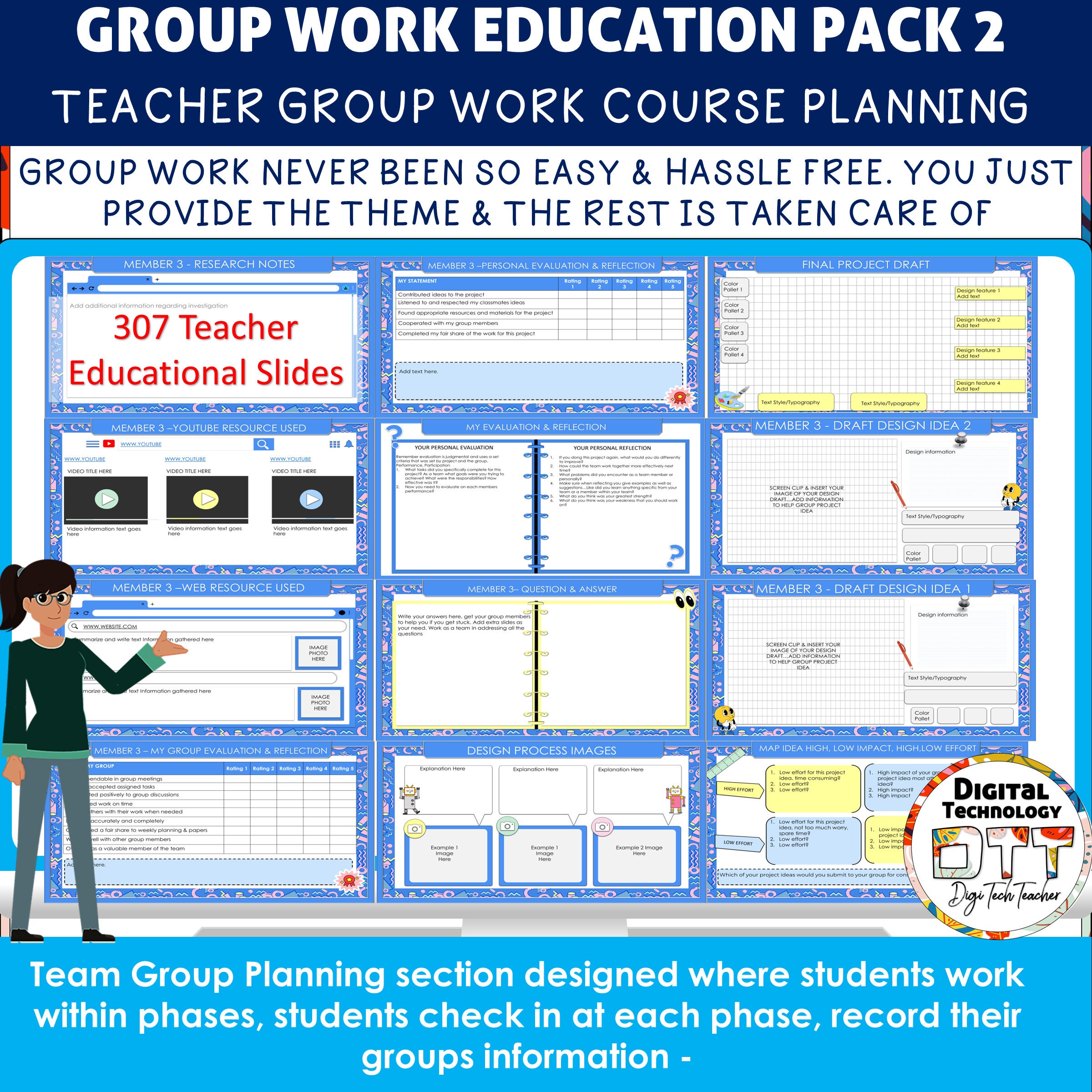 Group Work Powerpoint Template 2, Student Project, Teacher Lesson ...