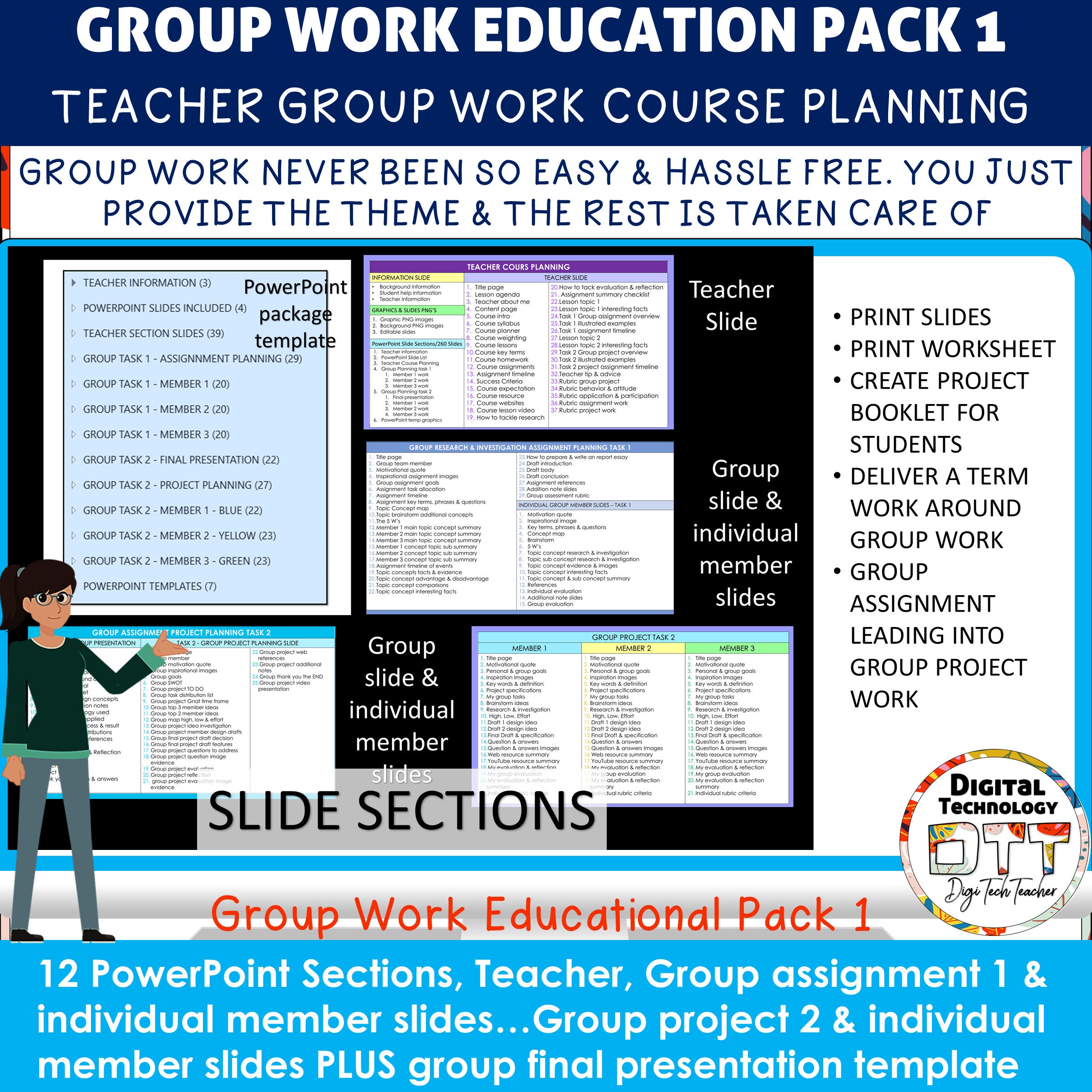 Teacher Group Project Powerpoint Template: Student Lesson Planner ...