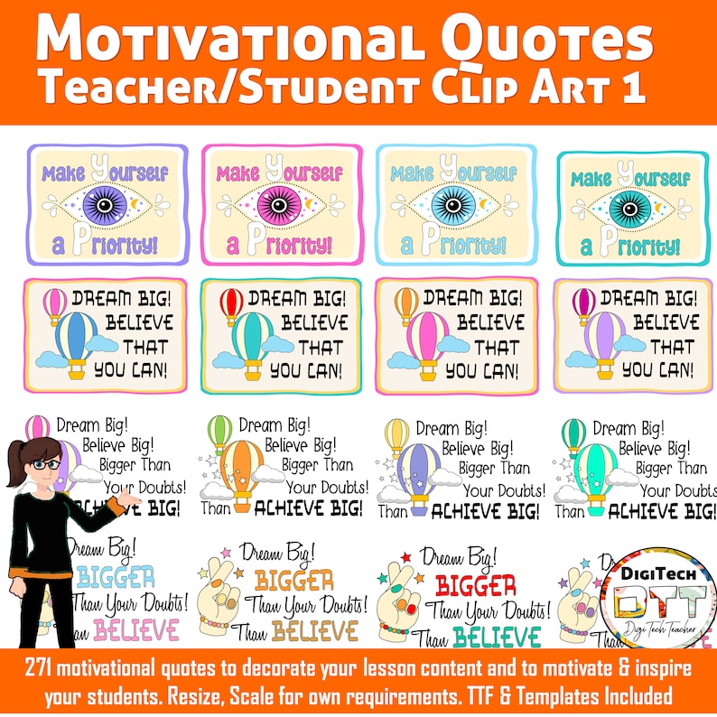 Motivational Quote Clipart 1, Inspirational Student Quote Clipart ...