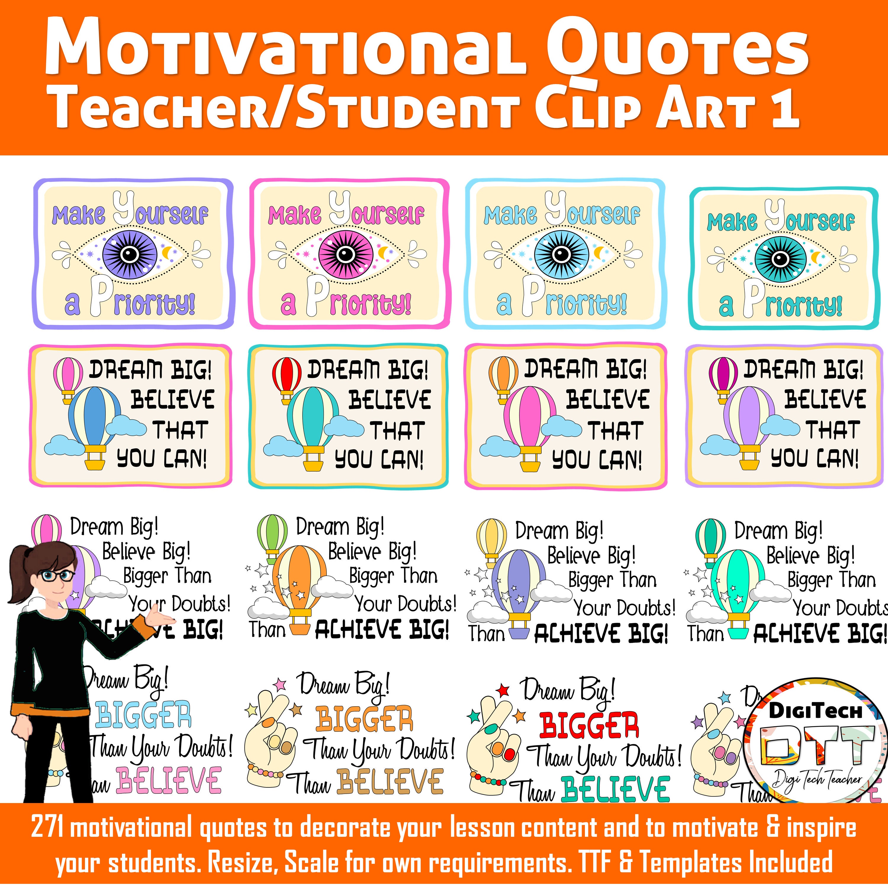Motivational Quote Clipart 1, Inspirational Student Quote Clipart ...