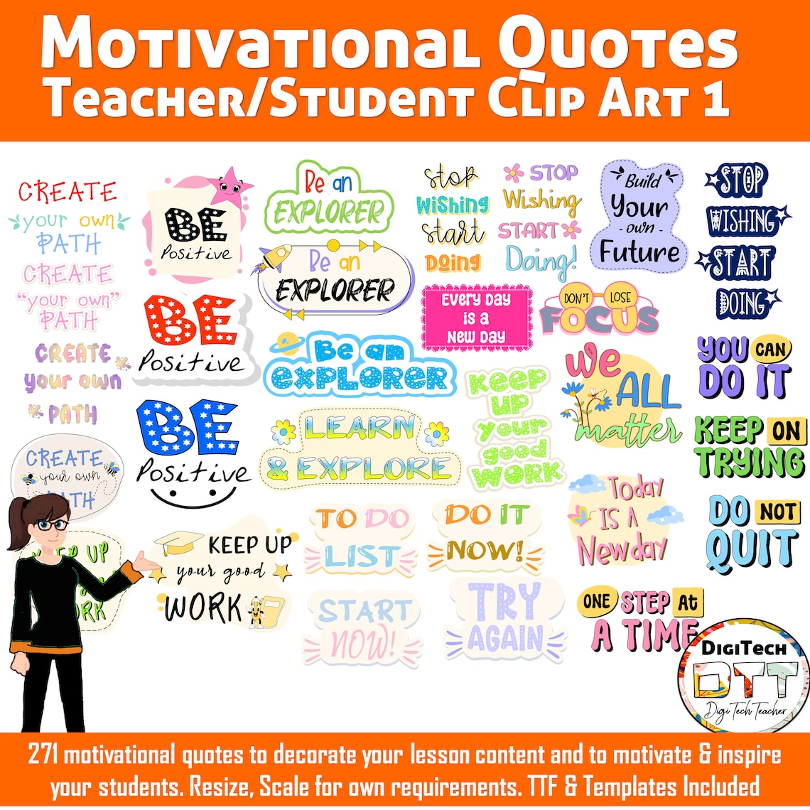 Motivational Quote Clipart 1, Inspirational Student Quote Clipart ...