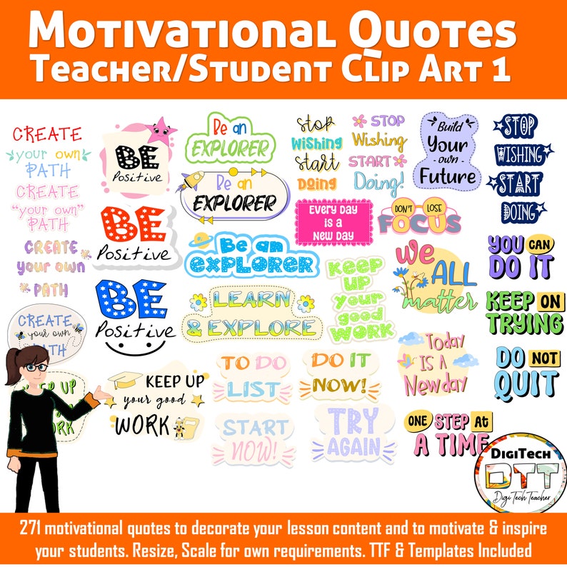 Motivational Quote Clipart 1, Inspirational Student Quote Clipart ...