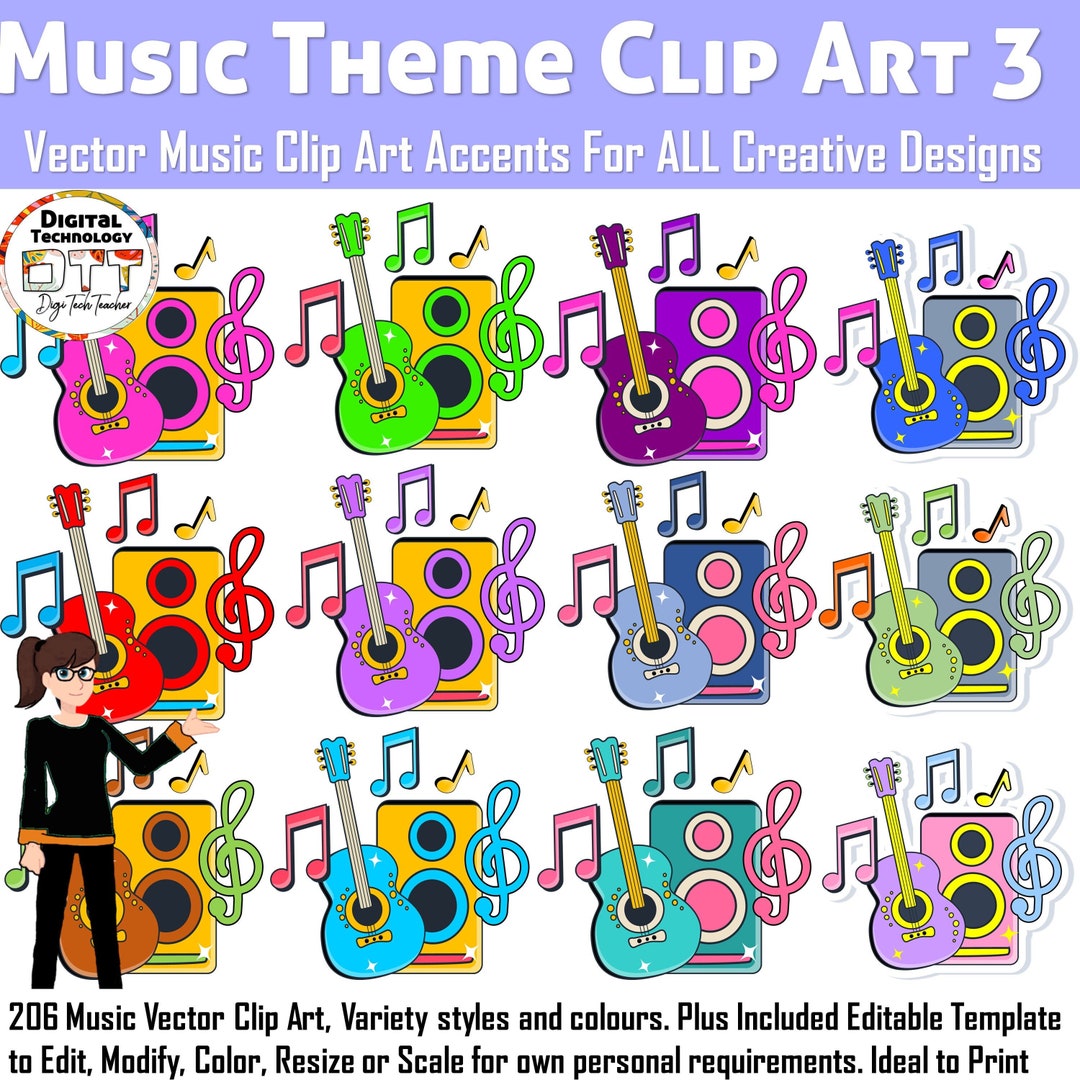 Music Vector Clip Art 3, Media Clip Art, Music Icon Clip Art, Teacher ...