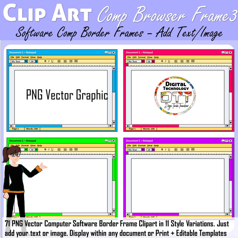 Computer Browser Software Border Frame Clipart 3, Software Vector ...