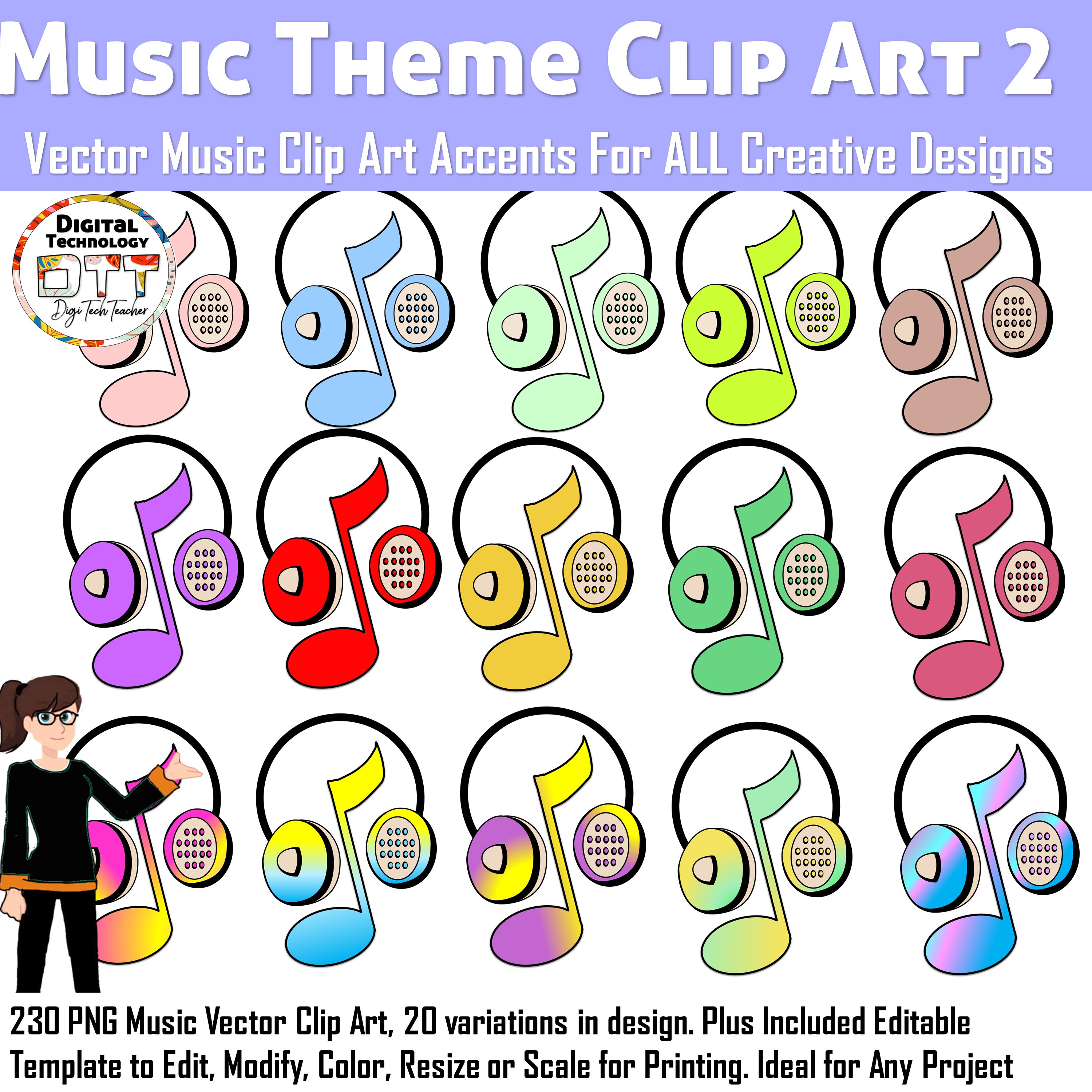 Music Vector Clip Art 2, Media Clip Art, Music Icon Clip Art, Teacher ...