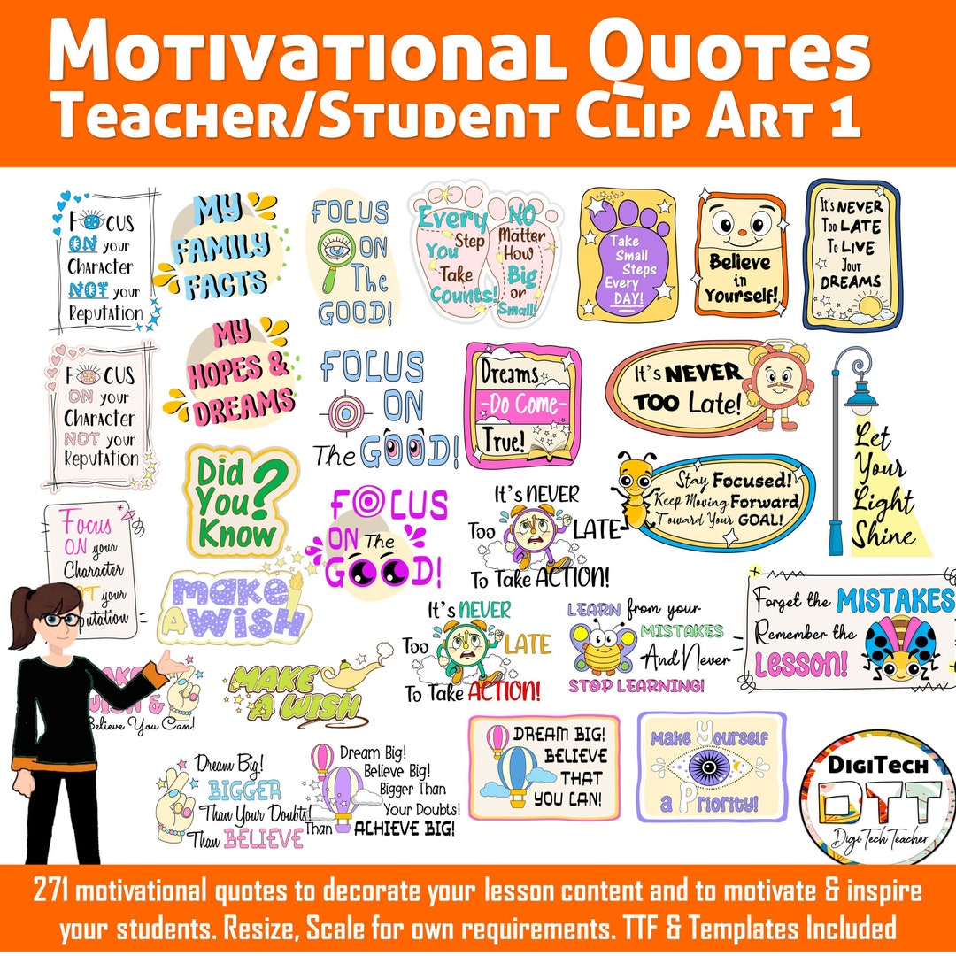 Motivational Quote Clipart 1, Inspirational Student Quote Clipart ...